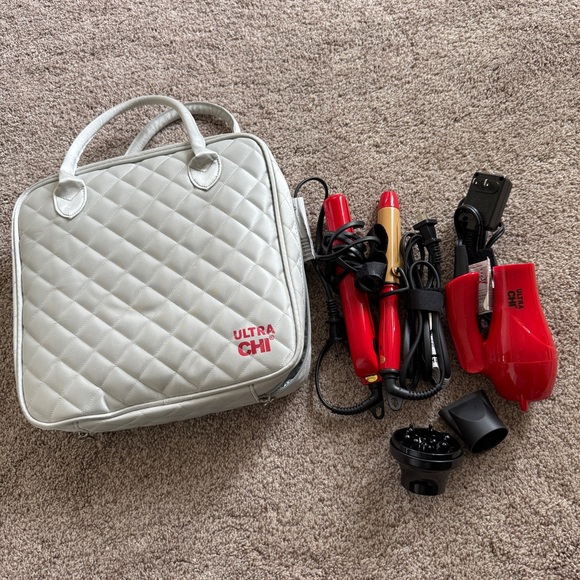 Ultra Chi | Hair | Ultra Chi Red Travel Hair Blow Dryer Straightener ...